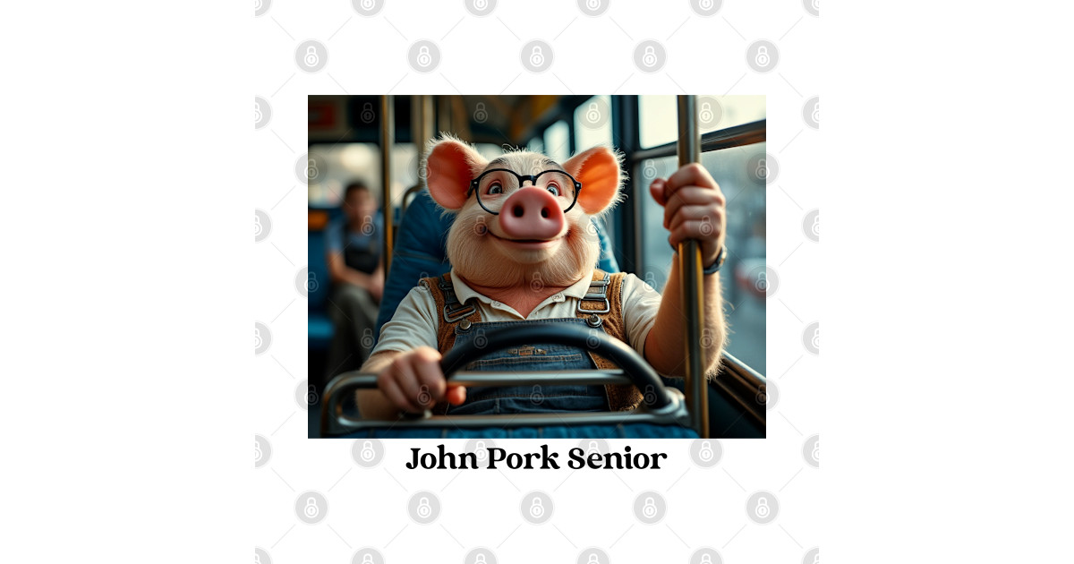 John Pork Dad - Pig - T-Shirt | TeePublic