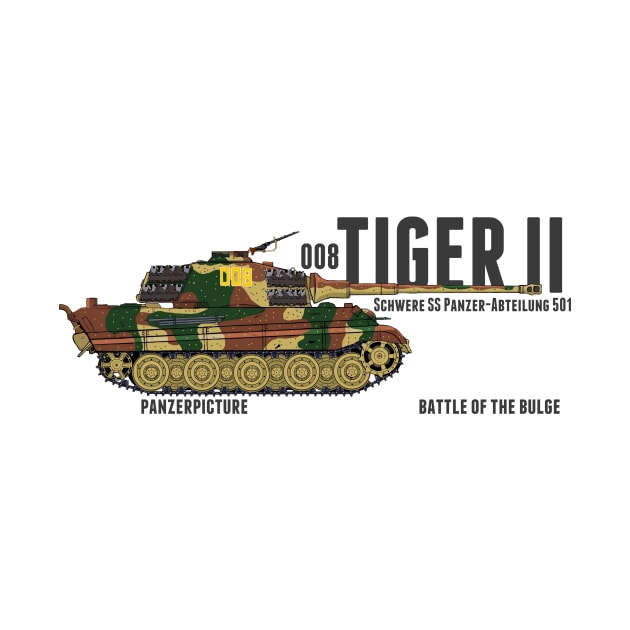 Tiger II 008 Battle of the Bulge - Panzer - T-Shirt | TeePublic
