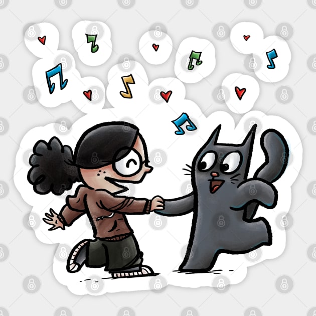 The Cat Dance - Dancing - Sticker | TeePublic