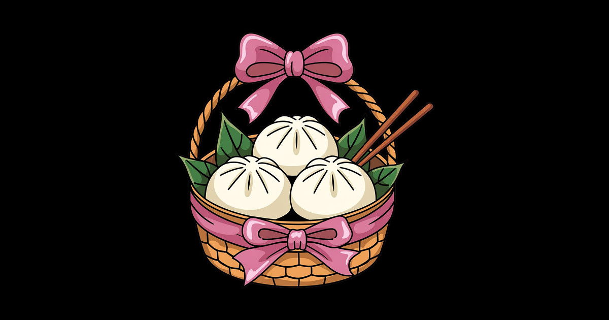 Coquette Bow Dim Sum Chinese Food Pink Ribbon - Coquette Bow Dim Sum ...