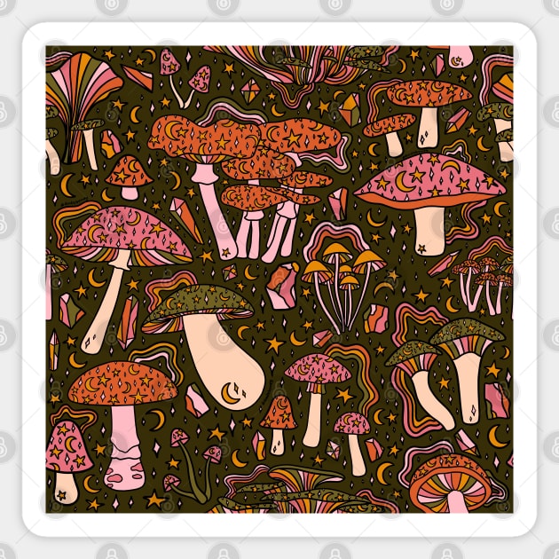 Magic Mushroom Print - Mushroom - Sticker | TeePublic