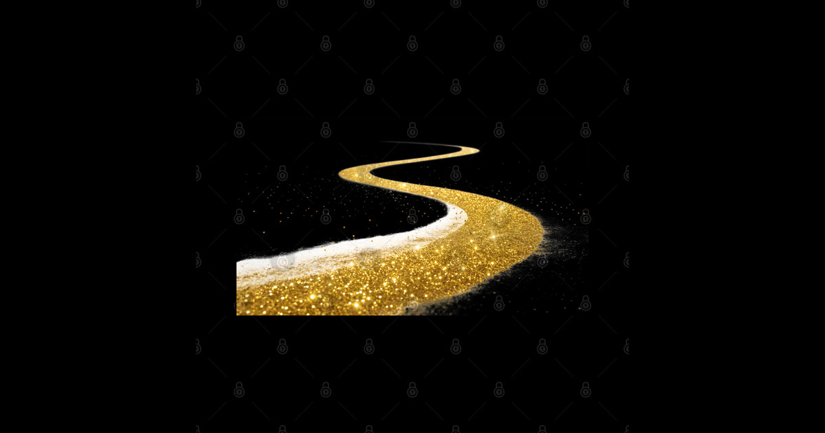 Winding Gold Glitter Path Golden Brick Road Sparkle - Glitter - Sticker ...