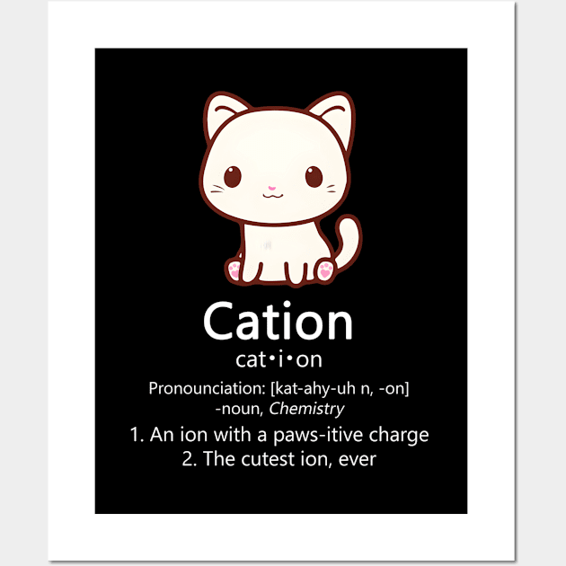 Cation Cat Ion Science Pawsitive Pun Chemistry - Cat Ion - Posters and ...