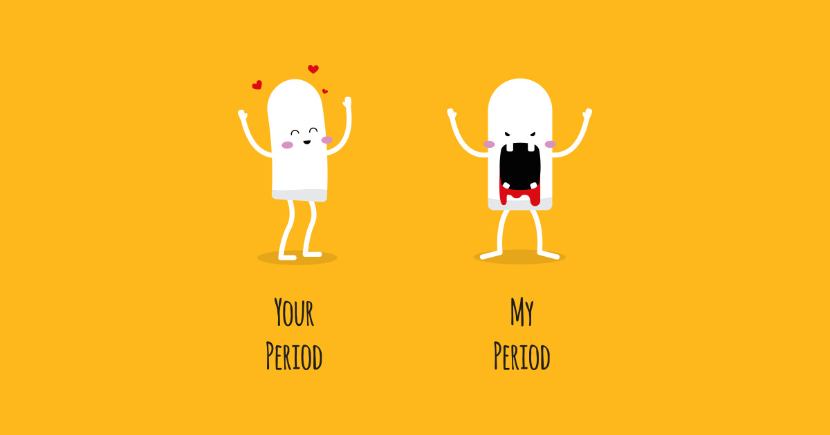 Funny Tampon Shirt - Your and my period monster - Tampon - T-Shirt ...