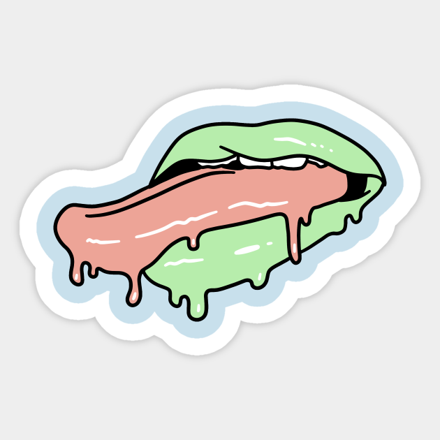 Slimy Tongue and Lips - Tongue - Sticker | TeePublic