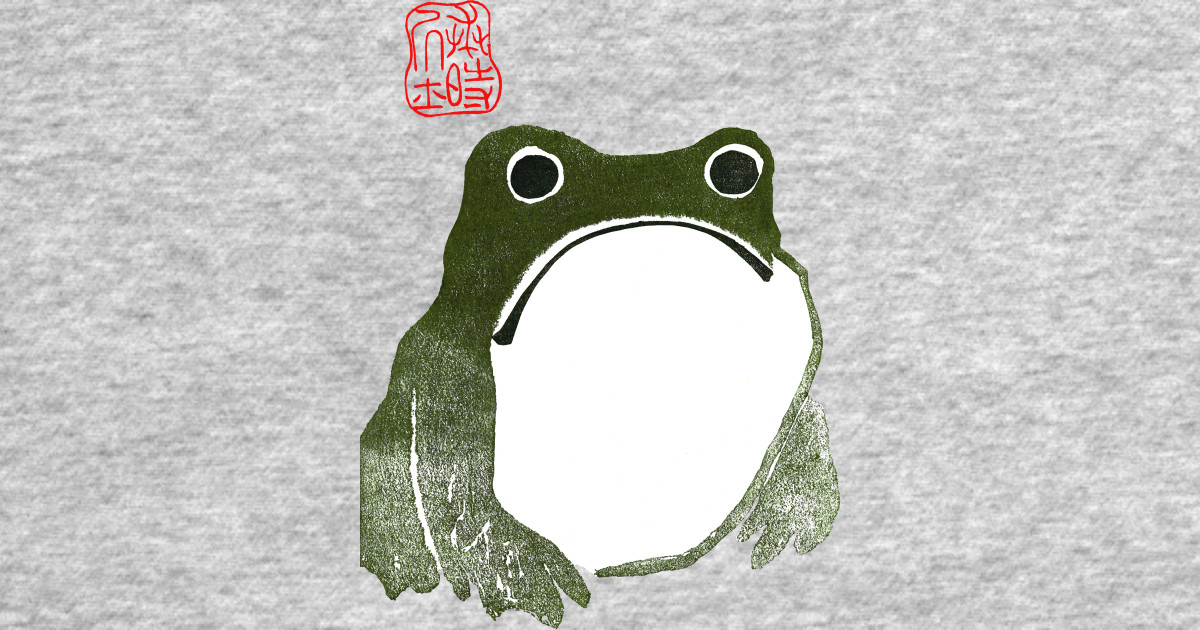Grumpy Japanese Toad or Frog - Japanese Frog - T-Shirt | TeePublic