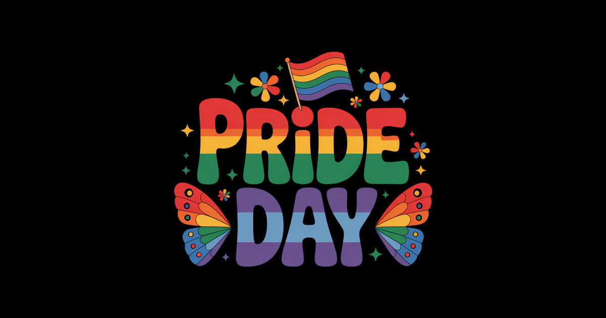 Pride Day LGBTQ Rainbow Flag Gay Pride Butterfly LGBTQ Celebration ...