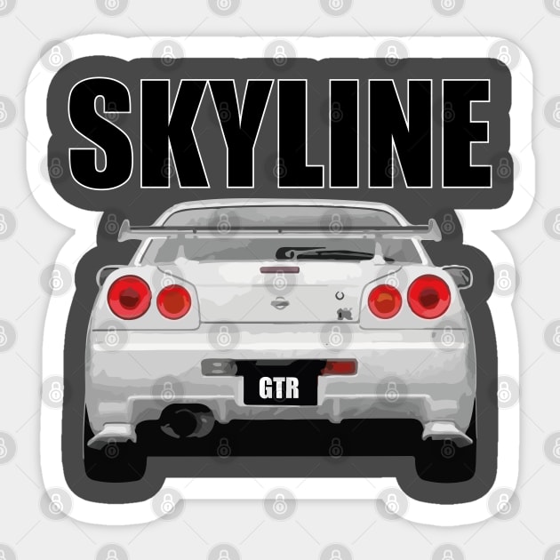 Nissan skyline R34 - Car - Sticker | TeePublic