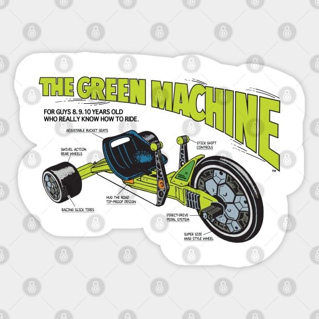 Green Machine - Big Wheel (Light) - Green Machine - Sticker | TeePublic