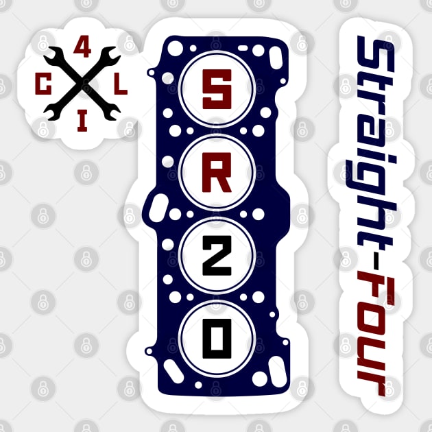 SR20 Straight Four Engine - Sr20 - Sticker | TeePublic