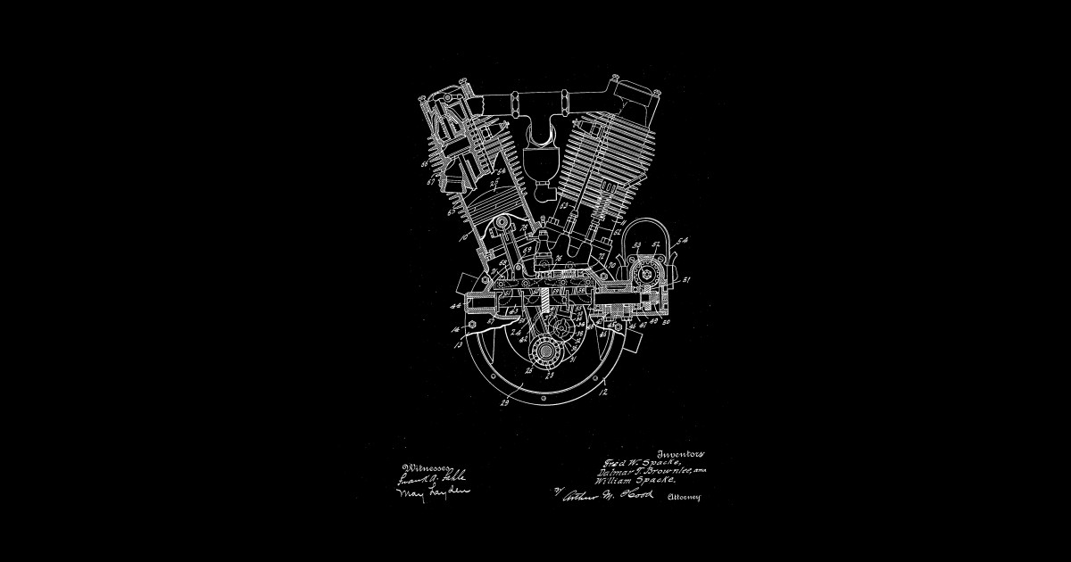 internal combustion engine Vintage Patent Drawing - Engine - Posters ...