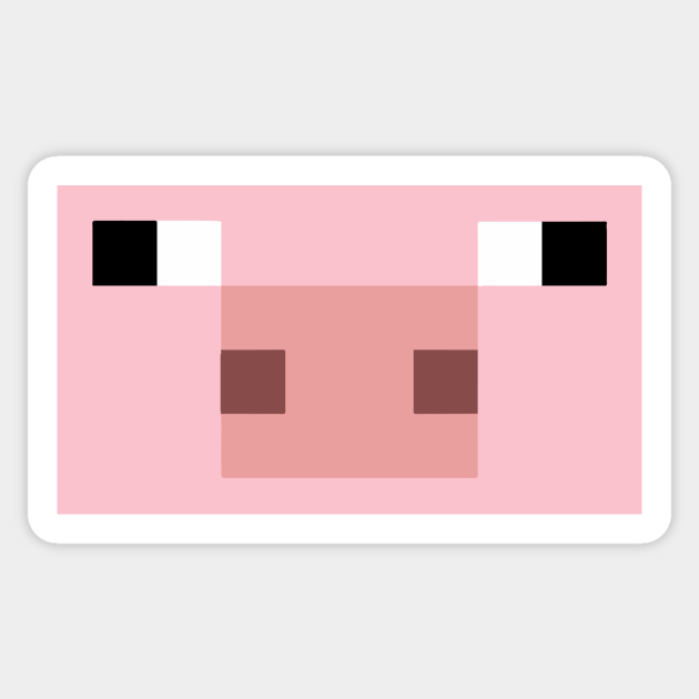 Minecraft Pig Face - Minecraft - Sticker | TeePublic