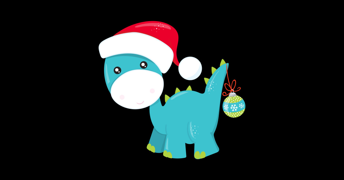 Christmas Dinosaur, Santa Hat, Dino, Brontosaurus - Christmas Dinosaur ...