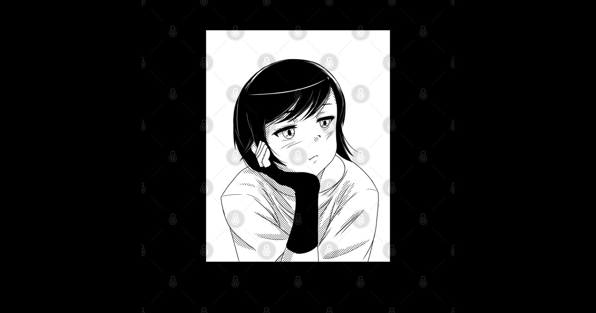 Thinking Anime Girl - Thinking - Sticker | TeePublic