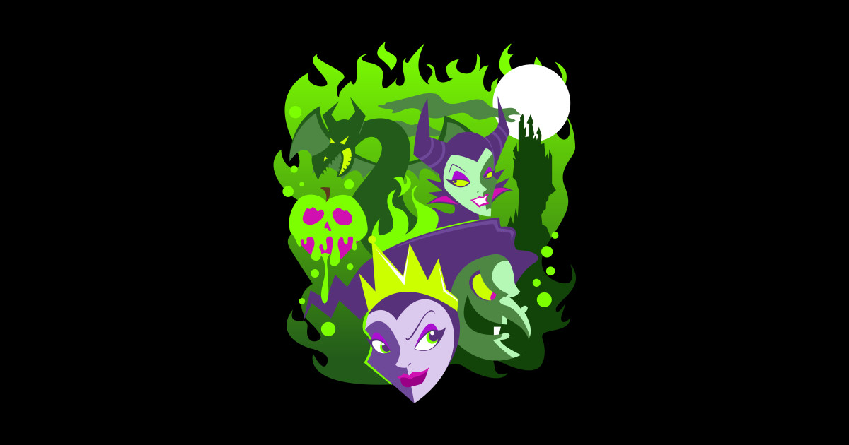 Neon Villains - Disney Villains - Magnet | TeePublic