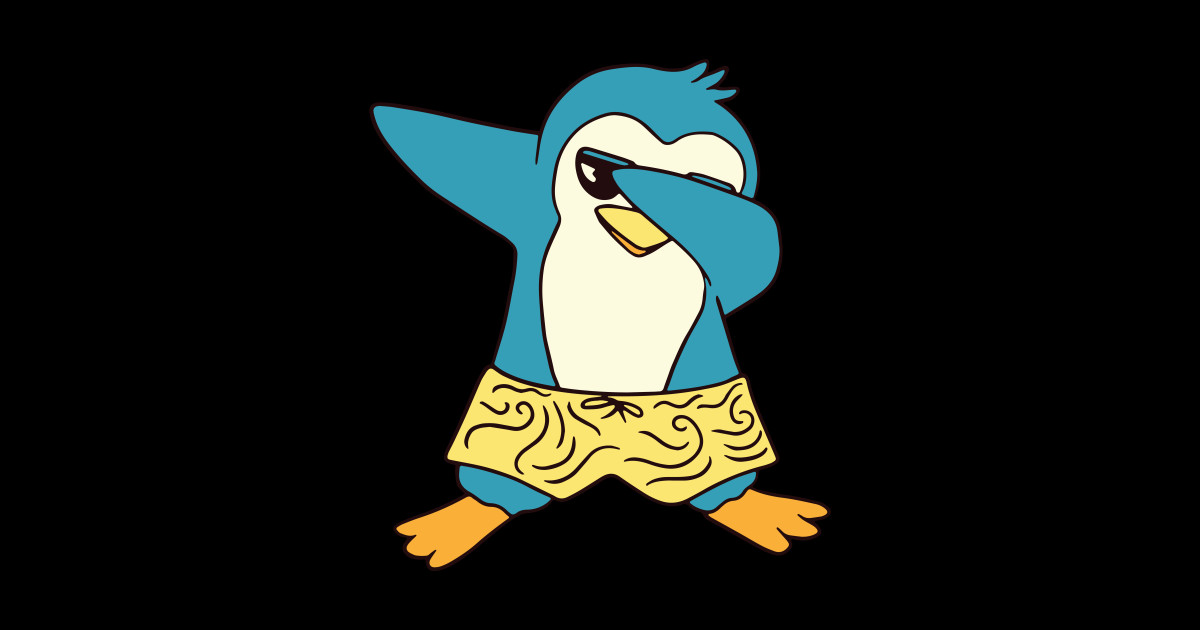 Dabbing Summer Penguin Cartoon - Dabbing Penguin - Posters and Art ...