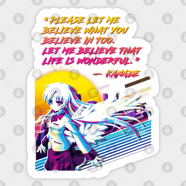 Kanade Tachibana - Angel Beats - Kanade Tachibana - Sticker | TeePublic
