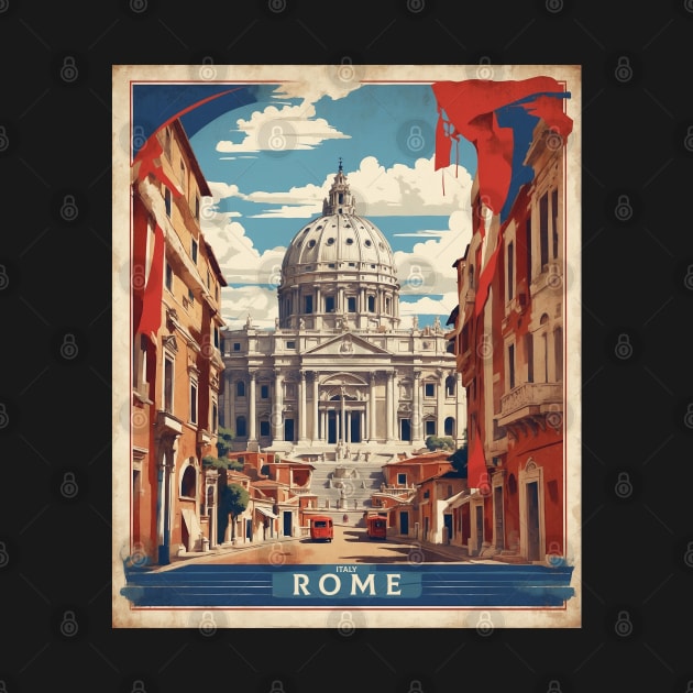 Rome Italy Vintage Tourism Travel Poster - Italy - T-Shirt | TeePublic