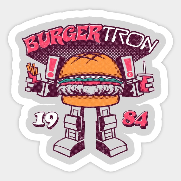 BurgerTRON '84 - Burger - Sticker | TeePublic