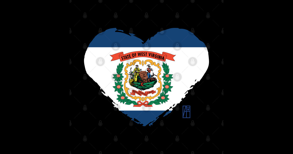 U.S. State - I Love West Virginia - West Virginia Flag - West Virginia ...