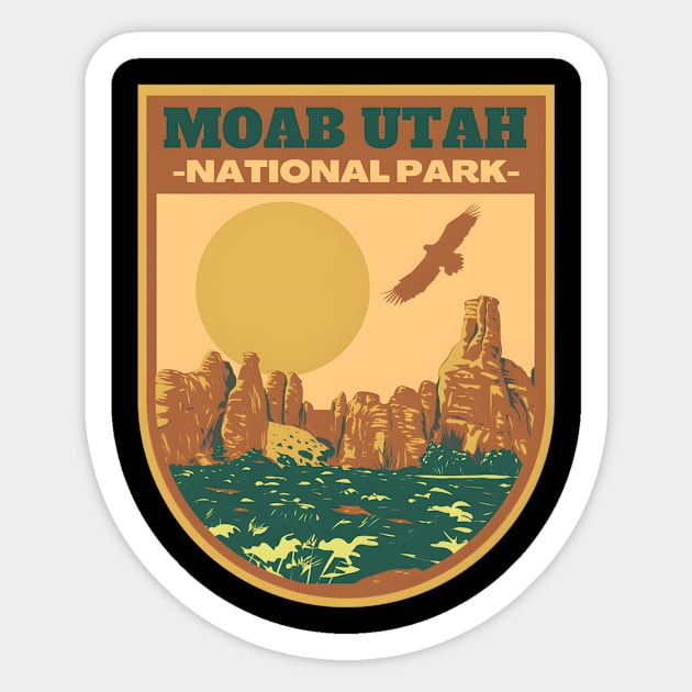 Moab Utah National Park - Moab Utah National Park - Sticker | TeePublic