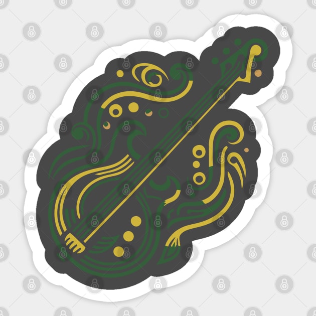 art deco bass guitar - Art Deco Bass Guitar - Sticker | TeePublic