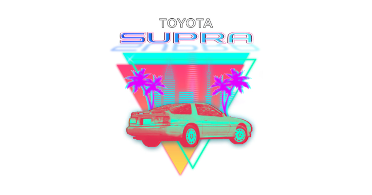 Toyota Supra Outrun - Synthwave - T-Shirt | TeePublic