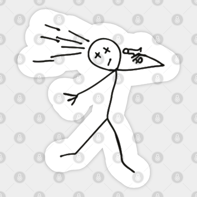 Stickman headshot Hesher tattoo - Headshot - Sticker | TeePublic