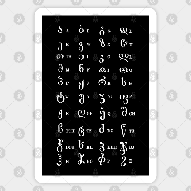 Georgian Kartuli Alphabet Mkhedruli - Georgia - Magnet | TeePublic
