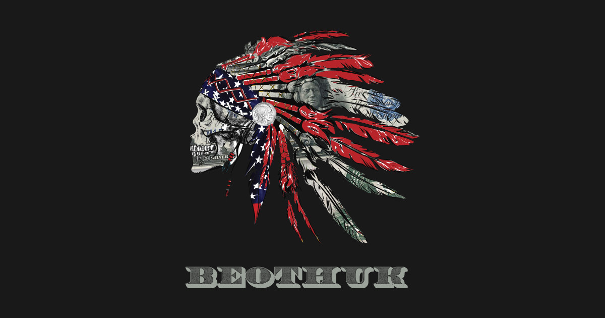 Beothuk Native American Indian Flag Money Headress - Beothuk - T-Shirt ...