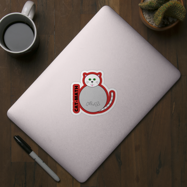 Circle-r2 pi-cat-math - Math - Sticker | TeePublic