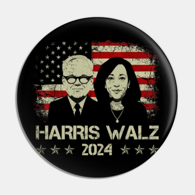 Kamala Harris Tim Walz Waltz - Kamala Harris Tim Walz - Pin | TeePublic