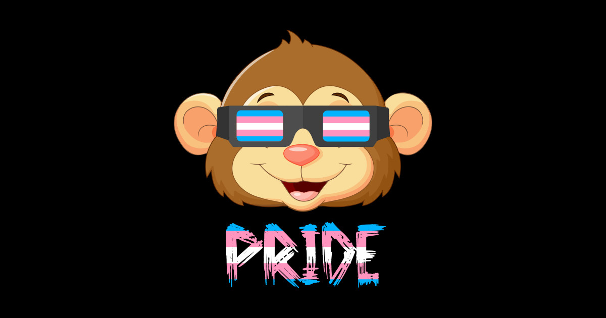 Monkey Transgender Flag Lgbt - Monkey Transgender - Sticker | TeePublic