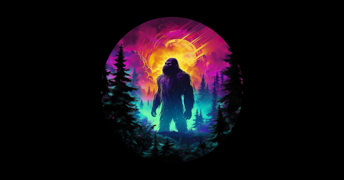 Sasquatch Under Sunset - Bigfoot Sunset - Magnet | TeePublic