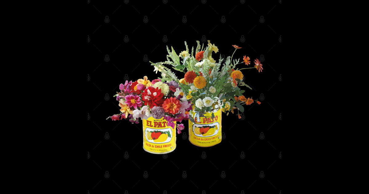 Mexican flower bouquet salsa can vase cinco de mayo decoration green ...