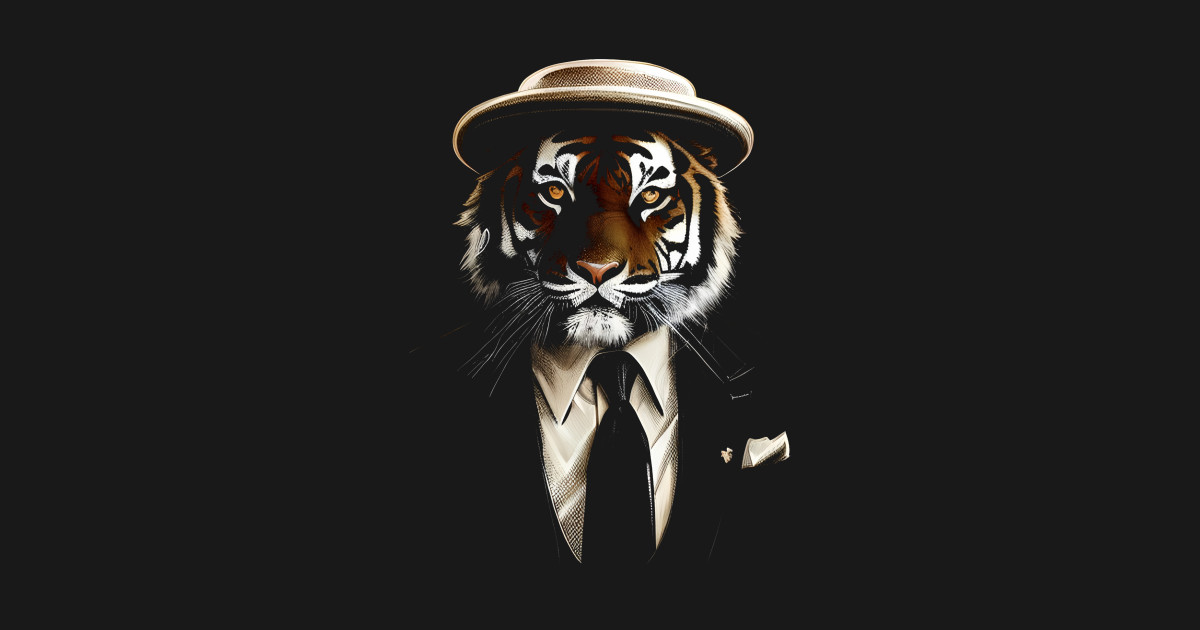 Posh Golfer Tiger - Millionaire Cat - Tiger - T-Shirt | TeePublic