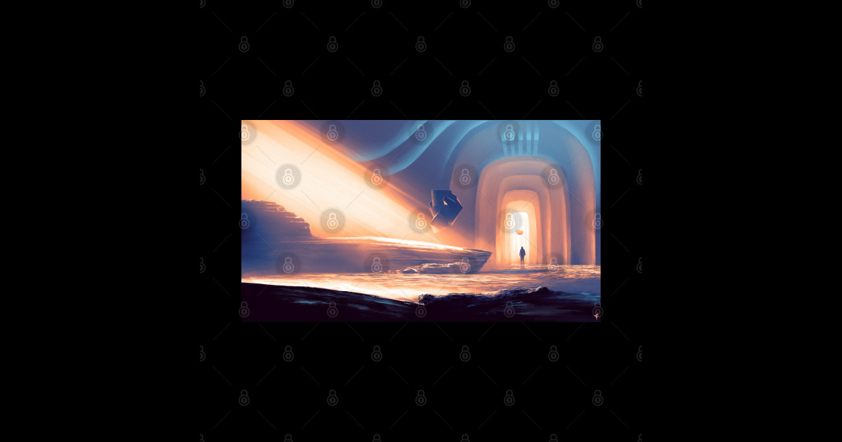 Shape Chaser - Scifi Fantasy digital painting - Sunbeam - Sticker | TeePublic