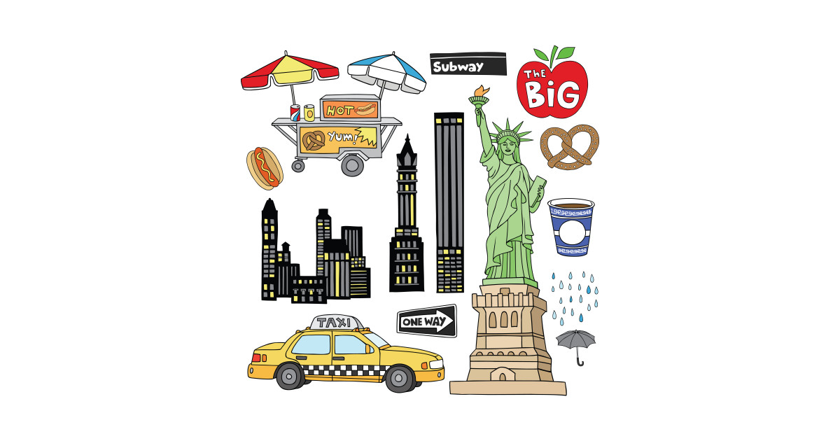 symbols of New York - Symbols Of New York - T-Shirt | TeePublic
