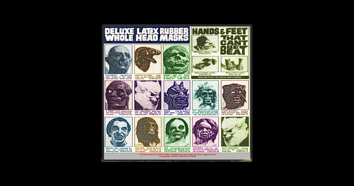 Medjed Studios original design - Vintage Comicbook Advert Horror Masks ...