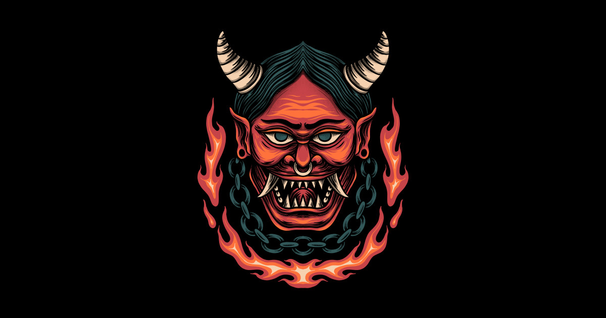 Oni mask - Oni Demon - Posters and Art Prints | TeePublic