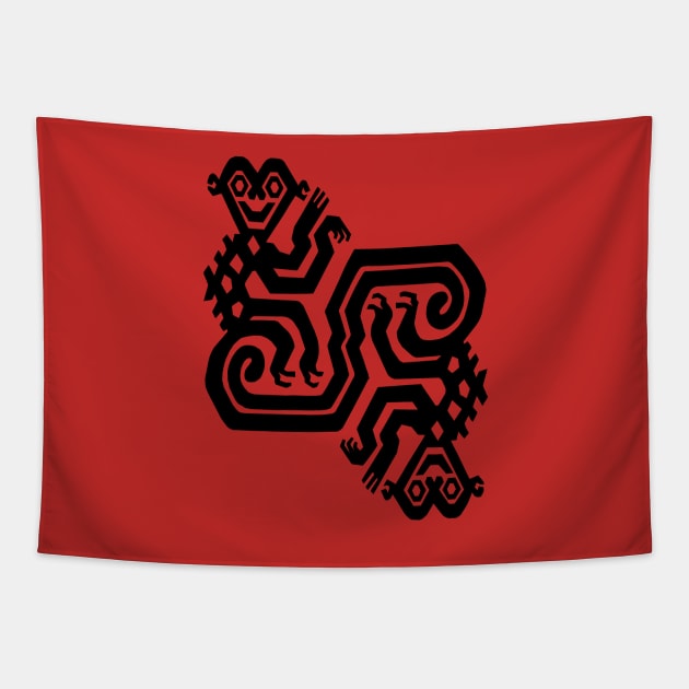Ancient Paracas Monkey pattern - Monkey - Tapestry | TeePublic