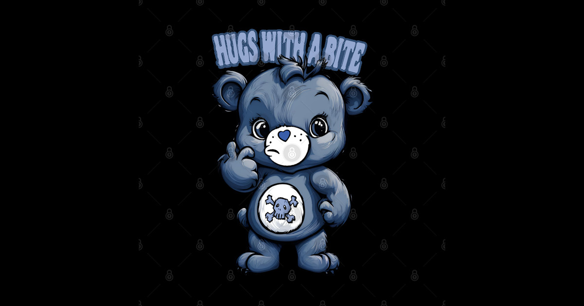 Grumpy Bear Bites Back - Grumpy Bear - Sticker | TeePublic