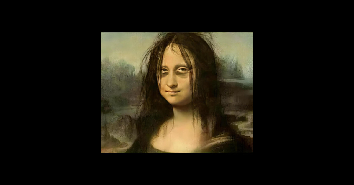 Hung Over Mona Lisa Meme - Mona Lisa - Sticker | TeePublic