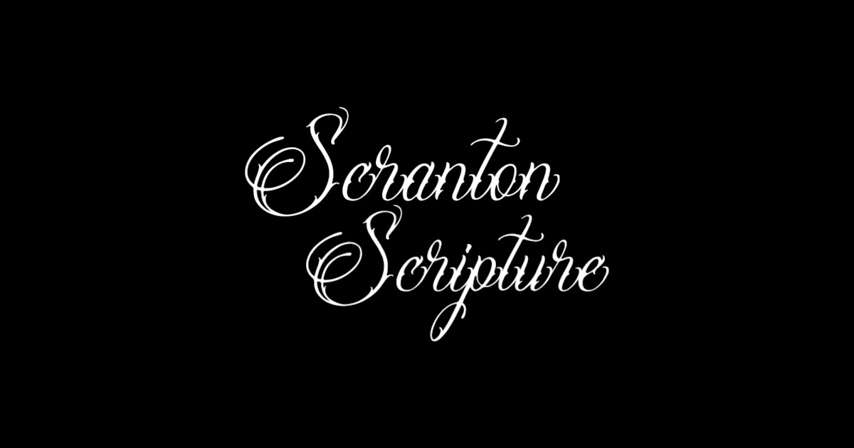 Scranton Scripture (Front & Back) - Aaron Roxas - Sticker | TeePublic