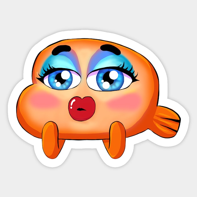 Darwin Watterson Makeup - Amazing World Of Gumball - Sticker | TeePublic