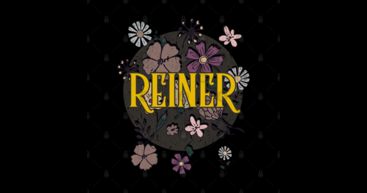 Aesthetic Anime Name Reiner Flowers Retro Styles - Reiner - Sticker ...