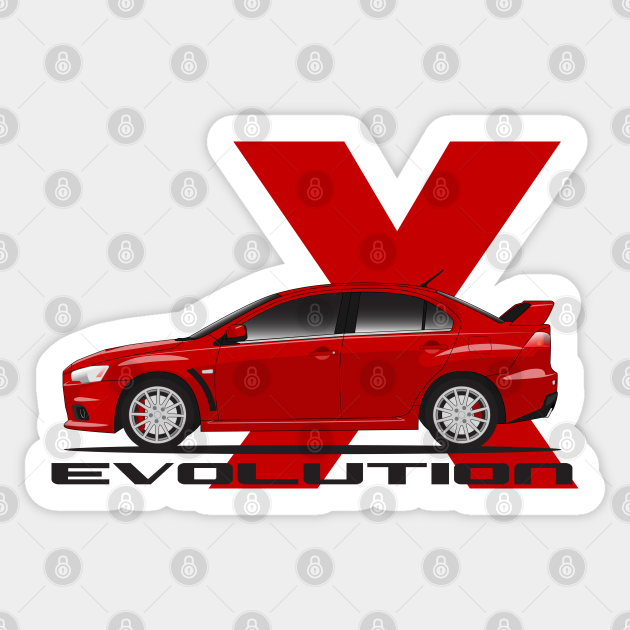 EVOLUTION X - Mitsubishi Evo - Sticker | TeePublic
