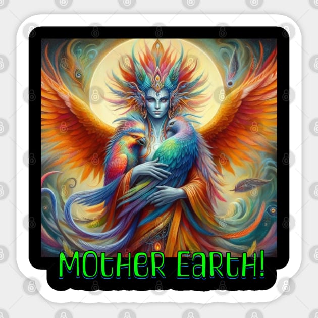 Mother earth - Earth Artwork - Sticker | TeePublic