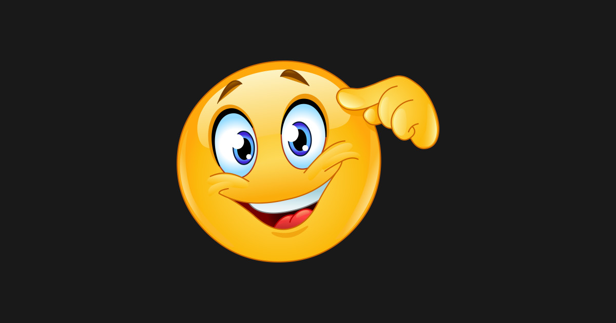 Pointing to forehead emoji - Emoji - Posters and Art Prints | TeePublic