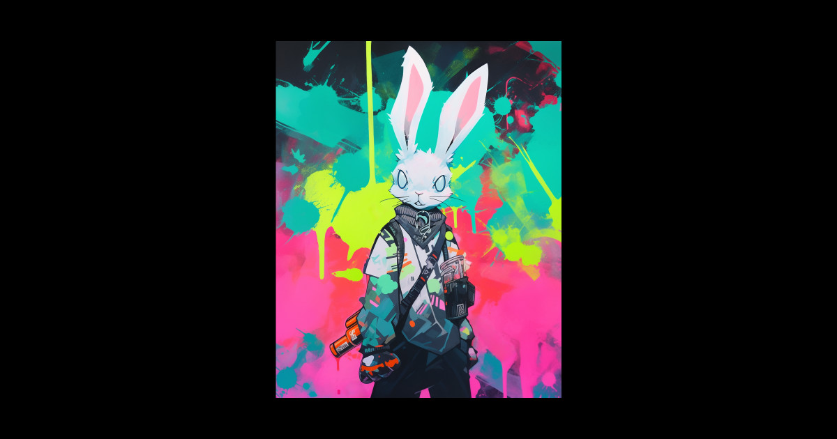 Dazed White Rabbit - Punk Rabbit - Posters and Art Prints | TeePublic